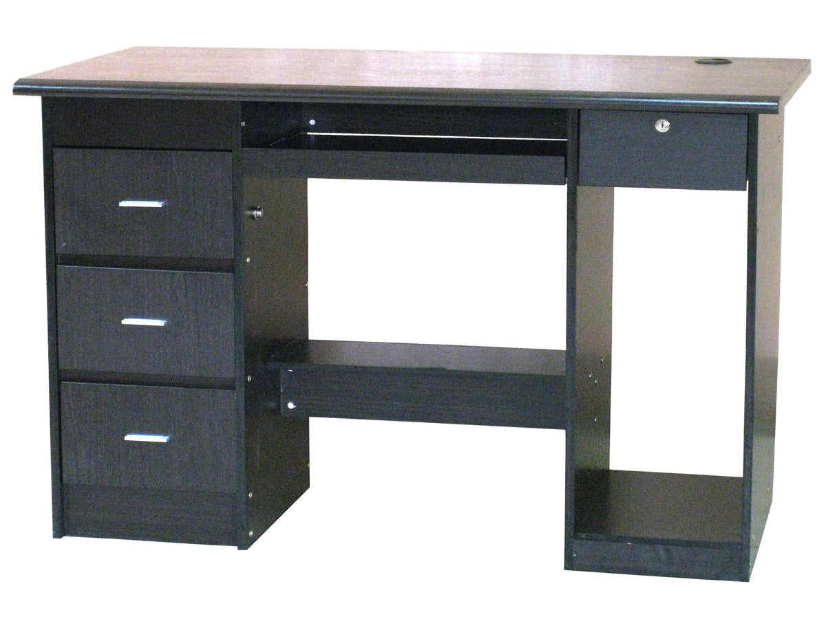 Modern Office Table with Center and Double Pedestal Drawers and Cabine