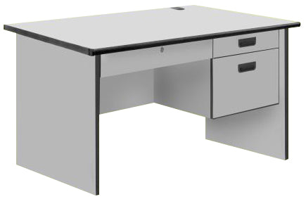 Modern Office Table with Center and 2 Side Drawers without Lock, PVC E