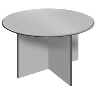 Round Meeting Table Set, Laminated Light Grey