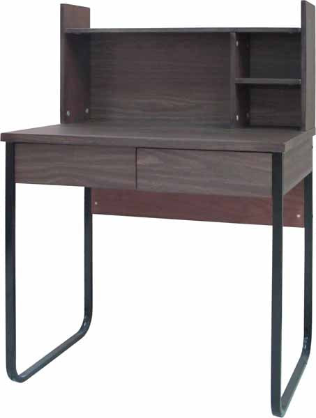 Modern Computer Table Black Metal Leg and Front Panel, CT 1337