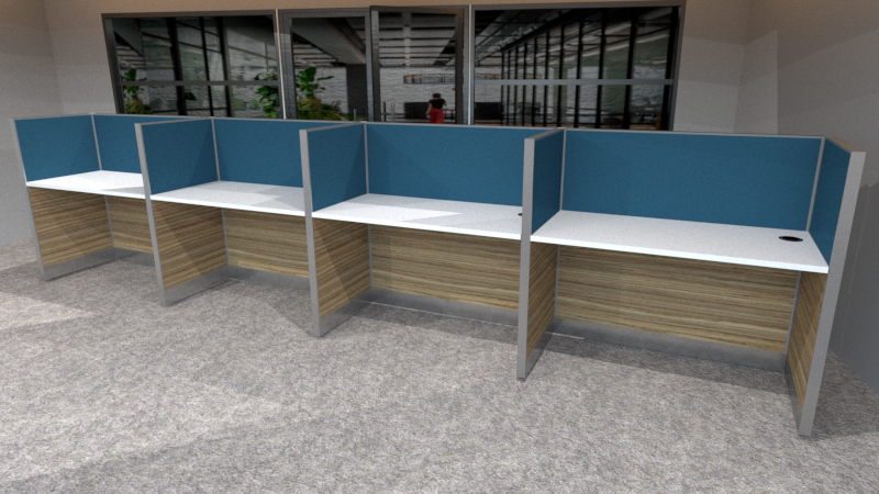Call Center Workstation for 4 persons in 1 x 4 configuration; Partitio